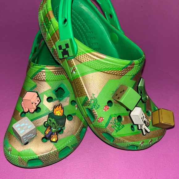 CROCS | Shoes | Minecraft Kids Clogs Green And Gold | Poshmark